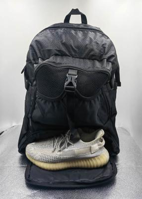 China Large Capacity Custom Football Backpack , Black Soccer Backpack With Shoe Compartment for sale