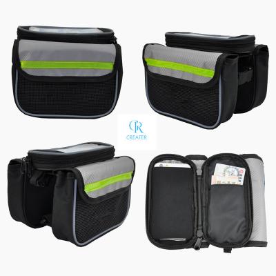 Cina Portatile per cellulari Bicicletta Borsa Pannier impermeabile Bicicletta da montagna strada Borsa touchscreen in vendita