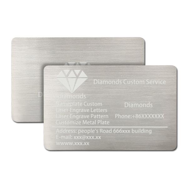 Quality Brushed Custom Metal Business Cards Black Silver Gold Laser Engraved Business Cards Matte for sale