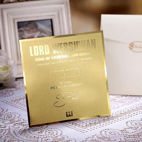 Quality Square Custom Metal Business Cards Gold Metal Wedding Cards With Envelope for sale
