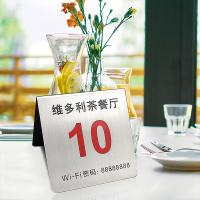 Quality Water Resistant Custom Table Top Signs Triangle Metal Table Signs for sale
