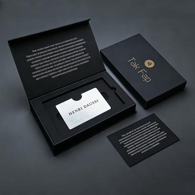 China Gloss / Matte Custom Metal Business Cards Black Metal Gift Cards for sale