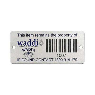 China Silver Custom Aluminum Asset Tags Fireproof Metal Equipment Tags Corrosion Resistant for sale