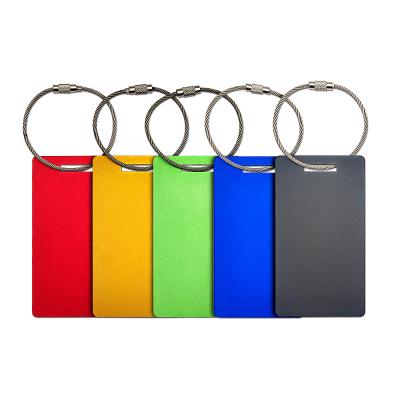 China Recyclable Anodized Aluminum Luggage Tags Scratch Resistant Water Resistant Travel Luggage Tags for sale