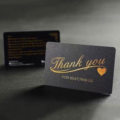 China Water Resistant Custom Plastic Cards Black Thank You Cards Durable for sale