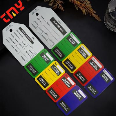 China Custom Plastic PVC Flange Management Tag Security Key Tag Waterproof Resistant Tear Torque Safety Inspection Marking Labels for sale