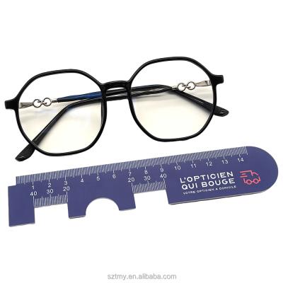 China Custom Plastic Pd Ruler 14cm Flexible Anti-Tear Multifunction Optician Manual Optical Tag for sale