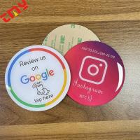 China Custom 40mm Round RFID NFC Sticker with Epoxy Coating and QR Code for Access Control for sale