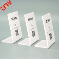 China Custom Plastic NFC Menu Stand 105x72mm Acrylic QR Code Restaurant Table Display for sale