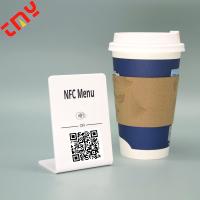 China Custom Plastic NFC Menu Stand 105x72mm Acrylic QR Code Restaurant Table Display for sale