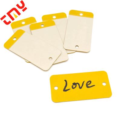 China Custom Blank Fiber Tags With Adhesive Backing Polyester Self Laminating 10 Mil Thick Vinyl Writable Waterproof Labels for sale