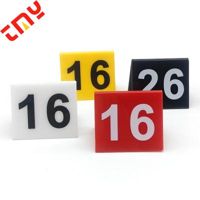 China Custom V-Shape Clear Wedding Party Table Number Stands Restaurant Acrylic Pizza Table Stand Display Holder for sale
