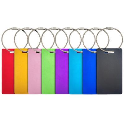 China Ready to Ship Anodized Aluminum Cruise Luggage Tag High Quality 8 Colors Blank Metal Rectangle 90MM*50MM for sale