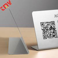 China Custom Metal Display Tags with QR Code for Restaurant Table Menu 180x110mm for sale