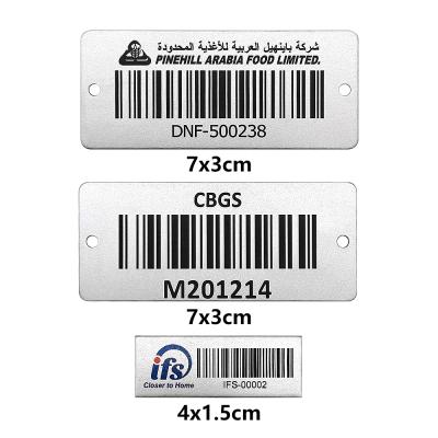 China Custom Aluminum Asset Tags Fireproof Durable Industrial Storehouse Logistics Equipment QR Code Labels Barcode Mini Labels for sale
