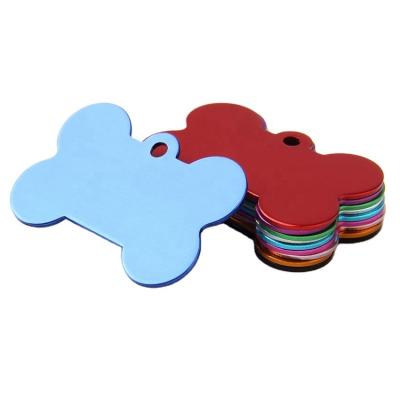 China Custom Blank Bone Shape Dog Tag Personalized Laser Engraving Aluminium Anodized Metal for sale