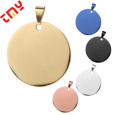China Customize Stainless Steel Metal Dog Tag Round Pet Tags Blank With Laser Engraving for sale
