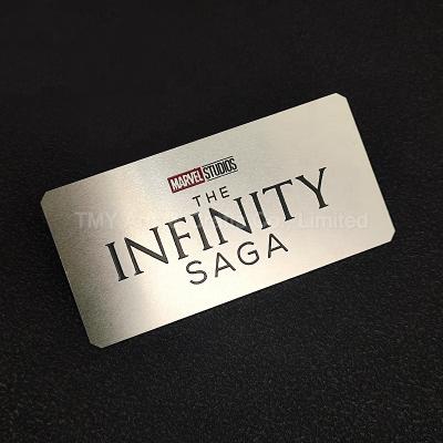 China Metal Rectangular Tag Labels Custom Logo And Lettering Decoration Metal Engraved Sign for sale