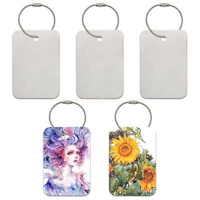China Metal Sublimation Aluminum Luggage Travel Bags Tag Waterproof White Double Side Custom Printed  Blank Metal Hang Tag for sale