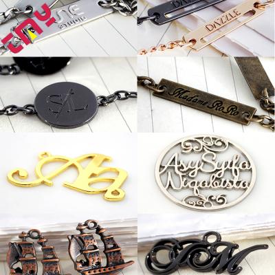 China Custom LOGO Printed Small Souvenir Metal Plate Brass Printed Metal Plate For Handbags And Garment Letters for sale