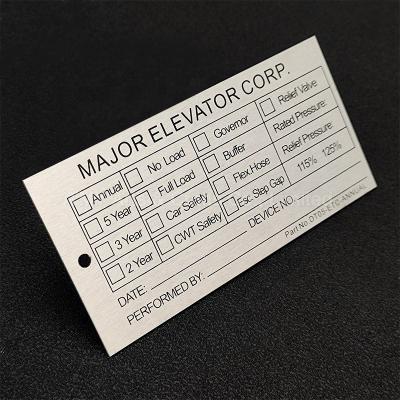 China Customize Metal Industrial Label Tag Equipment Data Plates Tags for Common Elements for sale