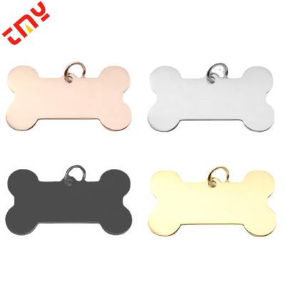 China Customized Pet Cat Dog Tags Blank Stainless Steel Engraved Name Id Collar Labels For Bone Dog Tag for sale