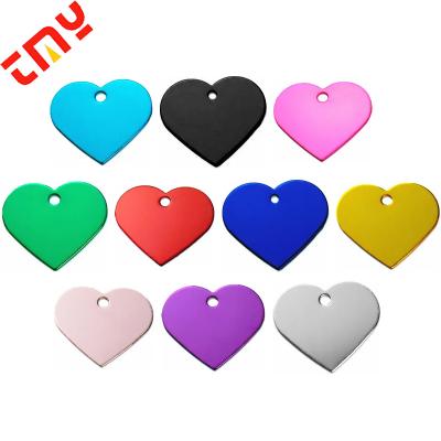China Aluminium Heart Shape Cat Dog Tags Custom Logo Design With Engraving Tag Id Metal Crafts For Pets for sale