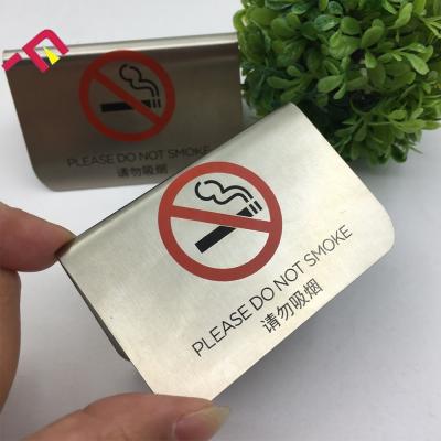 China Custom Silkscreen Printing Stainless Steel Metal No Smoking Sign For Hotel For Restaurant Dining Hall for sale