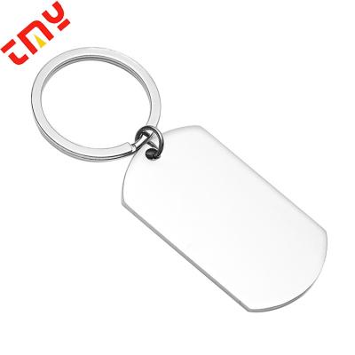 China Customize Metal Tags Key Chains Dog Tag Engraved Sliver Stainless Steel Custom Logo Blank for sale