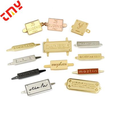 China Metal Logo Labels Name Tags Trend Wholesale Customized Zinc Alloy For Bag & Cloth for sale