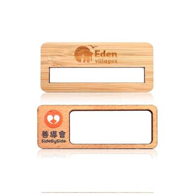 China Custom Wooden Name Tags - Personalized Engraved Magnetic Employee Badges, Sustainable Eco-Friendly Reusable Name Badges for sale