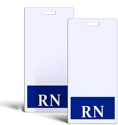 China Custom Pvc Rn Nurse Badge Card Blank Logo Clinic Hospital Heavy Duty Spill Proof Registered Nurse ID Badge Buddy Tear Resistant for sale