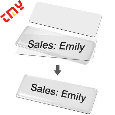 China Custom Changeable Reusable Metal Name Badge With Transparent Acrylic Cover Name Badges for sale
