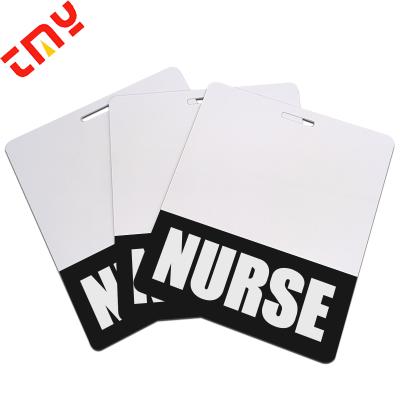 China Double Sided Identification Horizontal Heavy Duty Custom Black Screen Printing Badge Holder Bag for Resident Nurses for sale