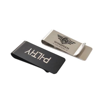 China Quick Delivery Custom Logo Luxury Personalized Engraving Blank Stainless Steel Metal Money Clip for Men for sale
