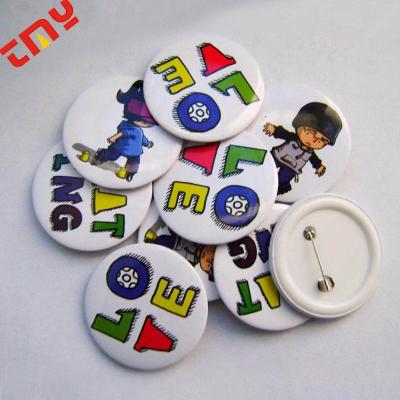 China Custom Personalized Logo Button Tinplate Pin Badges With 4 Sizes 25/44/58/75mm For Events, Gifts And Promotions for sale