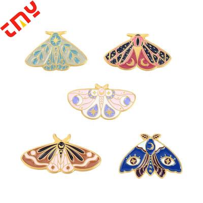 China Wholesale Funny Butterfly Enamel Pins Lapel Badge Color Plated Customizable Design Shape In Bulk for sale