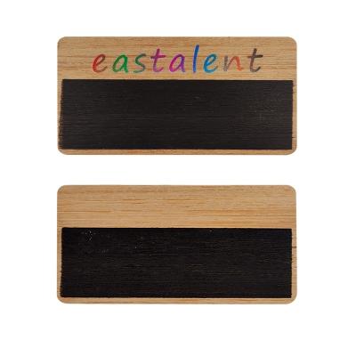 China Wood Blackboard Name Badges Custom Wooden Chalkboard Name Tag for Business & Events for sale
