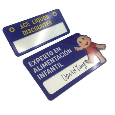 China Name Badges With Window Custom PVC Acrylic Reusable Name Badges Magnetic Back for sale