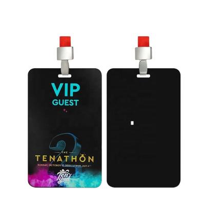 China Custom Printed Vip Pass Metal Event Lanyards Badges With Logo for Business Conference for sale