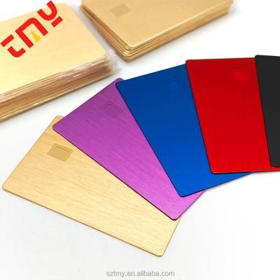 China Ready To Ship Anodized DIY Aluminium Brushed Metal Access Control VIP Credit Visa Card For Laser Engraving for sale
