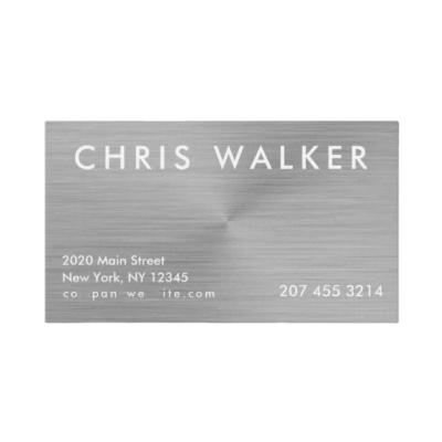 China Custom Logo Metal Brushed Titanium Business Card Blank Luxury 0.3mm 0.8mm Thickness For Laser Engraving for sale