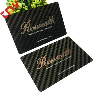 China Custom 85*54mm Matt Finish Silkscree Print Metal Logo Business Fashion Slim Plastic PVC Carbon Fiber Card for Sale for sale