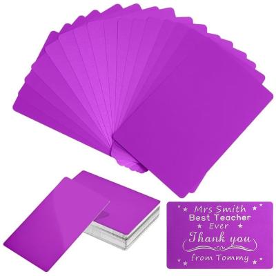 China Custom Aluminum Business Cards Mirror Finish Durable Fade Resistant 0.4 0.8mm Thickness Blank Ready Goods Card for sale