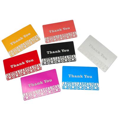China Custom Embossed Thank You Card Blank Logo Gold Pink Wedding Clothing Brand Luxury For Small Business for sale