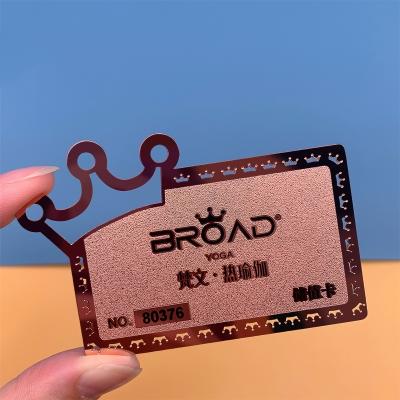 China New Design Pocket Size Mirror Business Name Card Mini Rose Gold Metal Mirror Border Card for sale