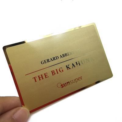 China Custom Embossed Gold Metal Visiting Card,Engraving Metal Logo Name Id Card,Metal Vip Card Printing QR Code Metal Card for sale