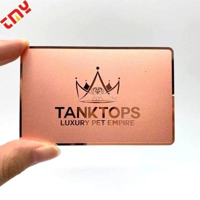 China High Quality Cheapest Price Rose Gold Custom Metal Membership VIP Business Card Printing With Your Own Design for sale