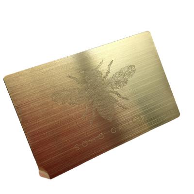 China Metal Blank Gold Business Cards Metallic Credit Card Laser Engraving 0.8MM Precision Craftsmanship for sale