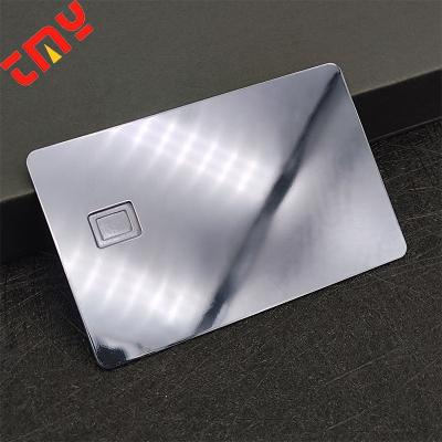 China Standard CR80 Metal Craft Purple Mirror Blank Visa Stainless Steel Credit Card with 4442 Chip Slot for sale